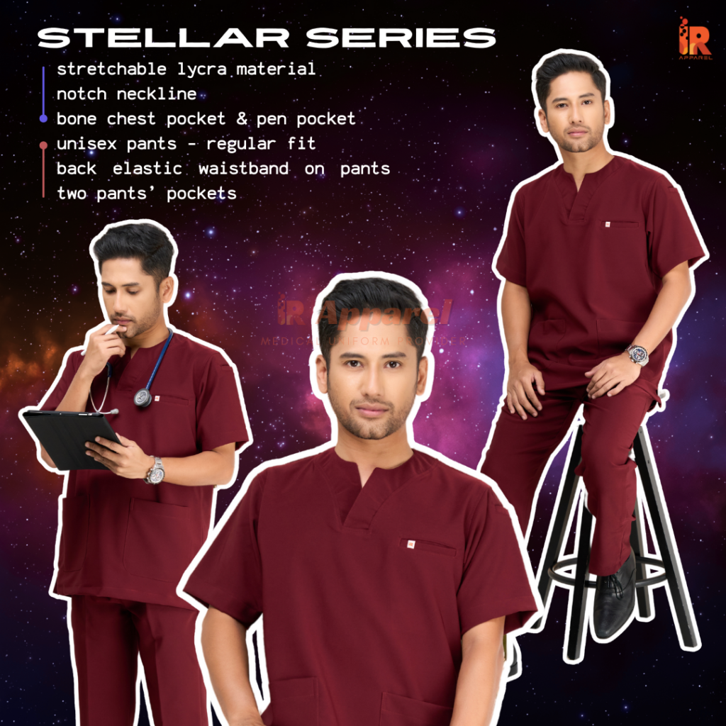 [ UNISEX ] SCRUB – RUBY RED | STELLAR SERIES (STRETCHABLE LYCRA) – IR ...