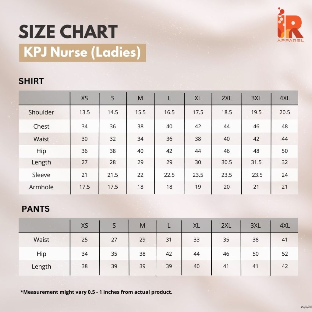 [ PRE-ORDER 14 DAYS] KPJ NURSE UNIFORM / UNIFORM JURURAWAT KPJ – IR APPAREL